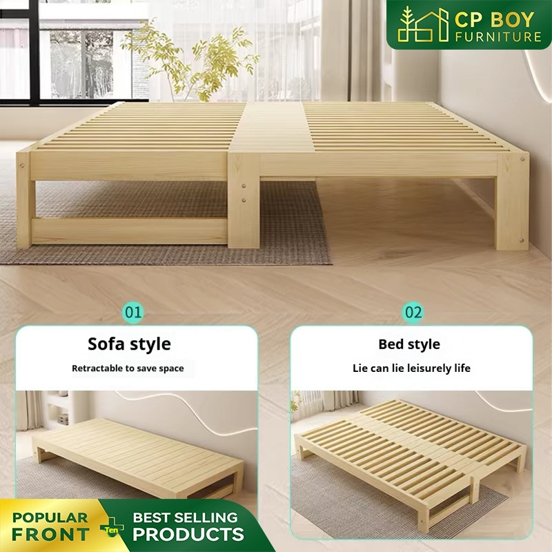 Ssr Bed Solid Wood Telescopic Bed Pull-out Bed Living Room Tatami ...