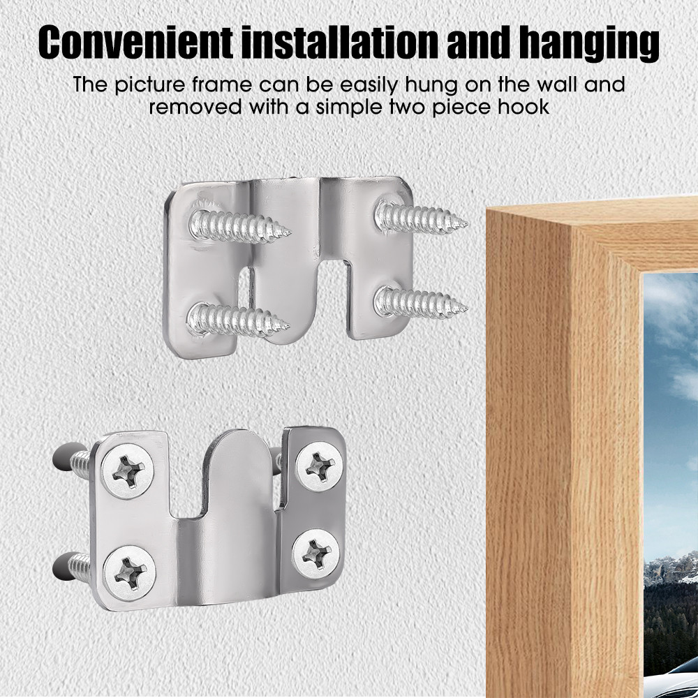 10 Pairs Stainless Steel Interlock Hanging Buckle - Picture Frame Hook ...