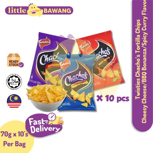 Twisties Chacho's Tortilla Corn Chips Curry/Cheese/Bbq Bundle ( 70g x ...