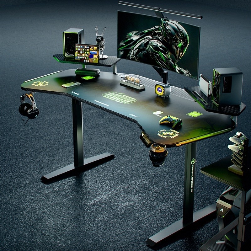 Computer Table Dual Motor Study Table Electric Lift Office Table Smart ...