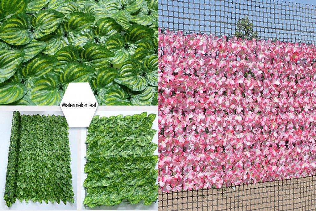 Blade Protective Screen Trellis with Artificial Leaves Artificial Ivy ...