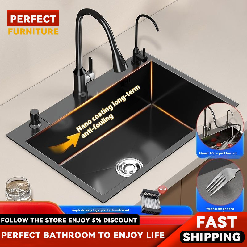 Simple Deep Kitchen Vegetable Washing Basin Thickened Dishwashing Sink ...