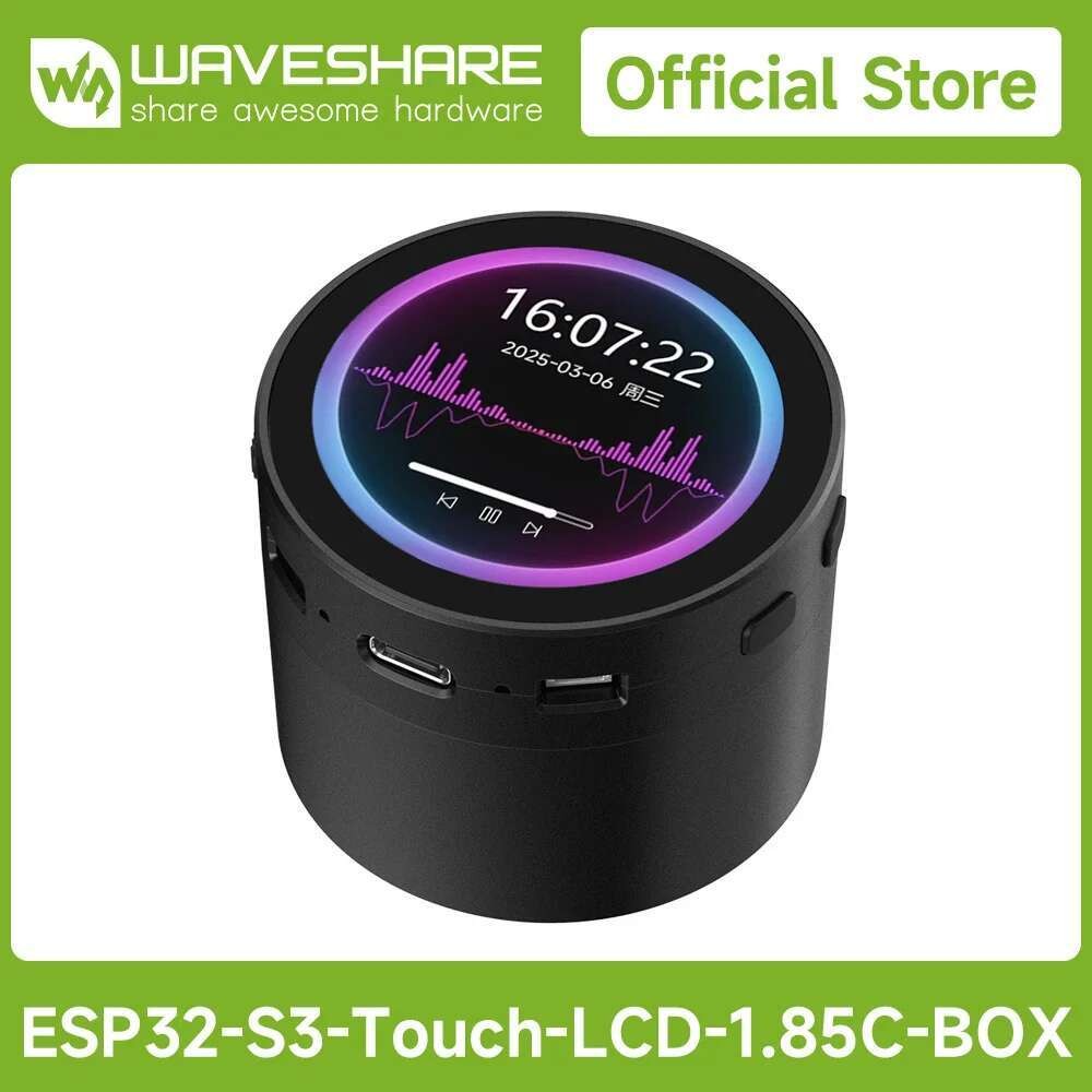 Waveshare ESP32-S3 1.85inch Round LCD Development Board, 360×360, Supports Wi-Fi & Bluetooth BLE ...