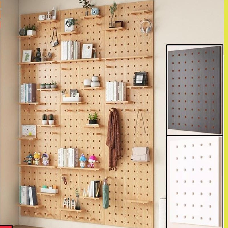 Customized Solid Wood Perforated Foyer Wall Hanging Board Hook ...