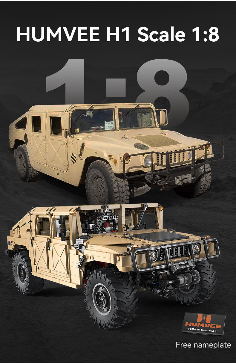 CaDA Bricks Master 1:8 Remote Control Hummer H1 Military Off-road ...