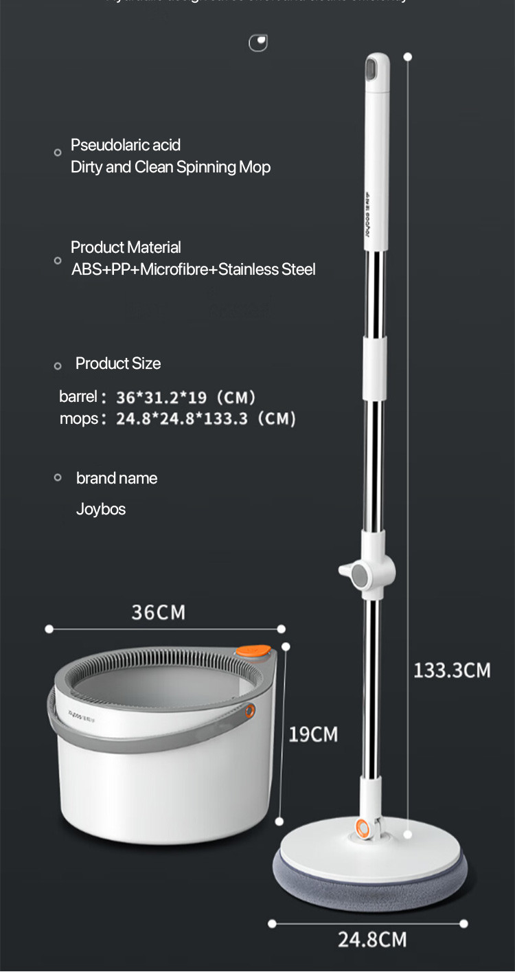 Joybos M16Plus Self Wash Spin Mop White Spinner Flat 360 Rotating ...