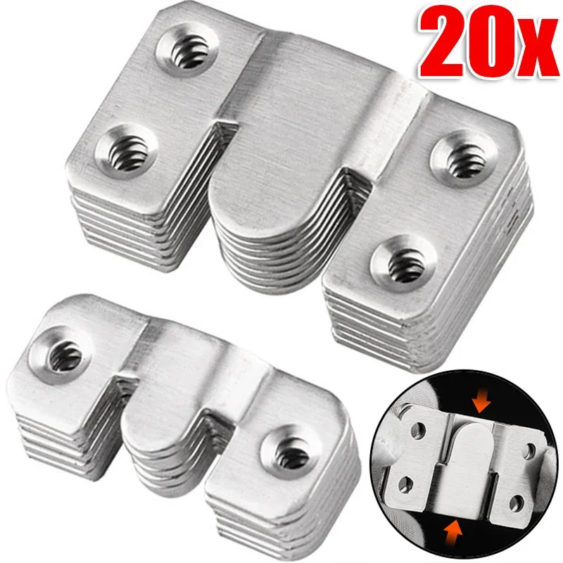 10 Pairs Stainless Steel Interlock Hanging Buckle - Picture Frame Hook ...