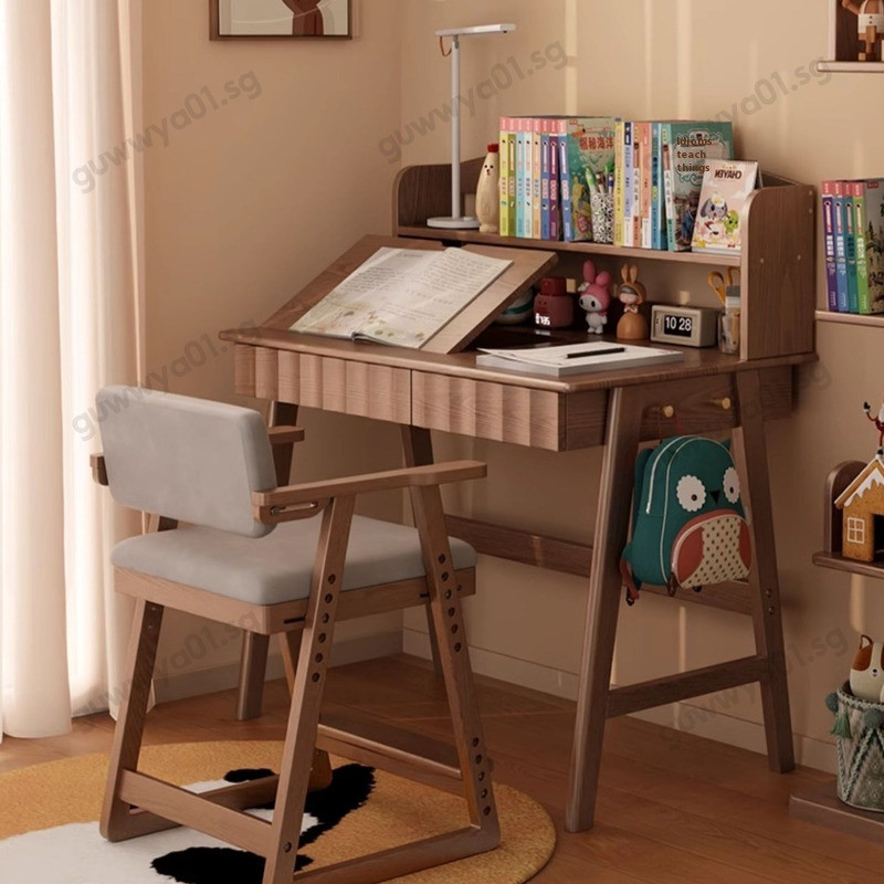 Study Table With Drawer Solid Wood Desk,Study Desk And Chair Set ...