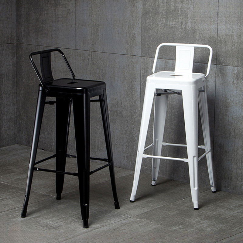 Tolix High Stool Makan Bar With Backrest stool Kerusi Besi Metal Dining ...
