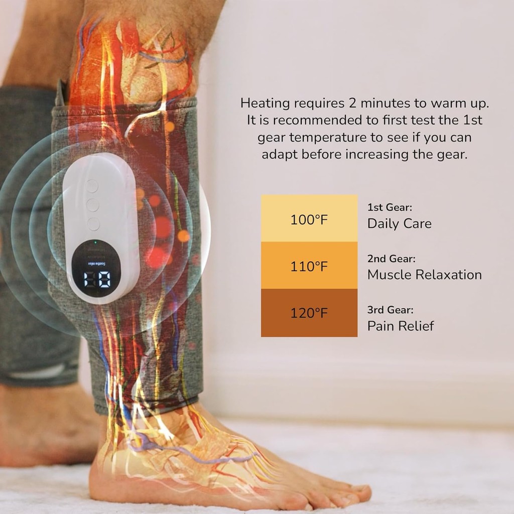 Wireless pressure calf massager with multiple modes for kneading and ...
