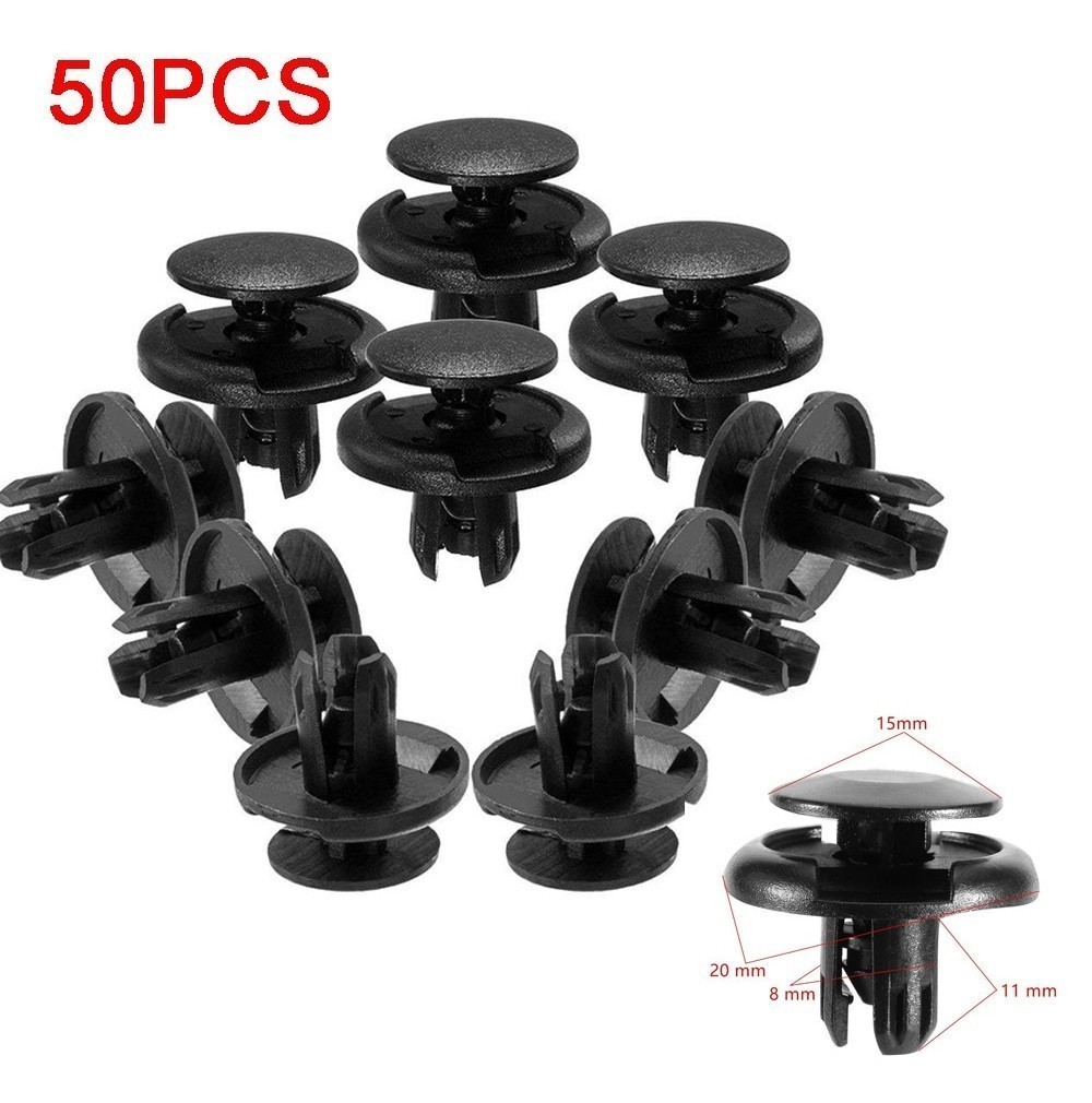 50pcs 8MM 6MM car rivet bumper fender plastic trim Rivet Retainer Push ...