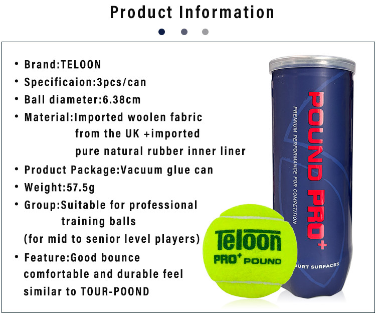 Teloon P3 Pro+ Match Tennis Balls, 2/6 Cans, for Junior Intermediate ...