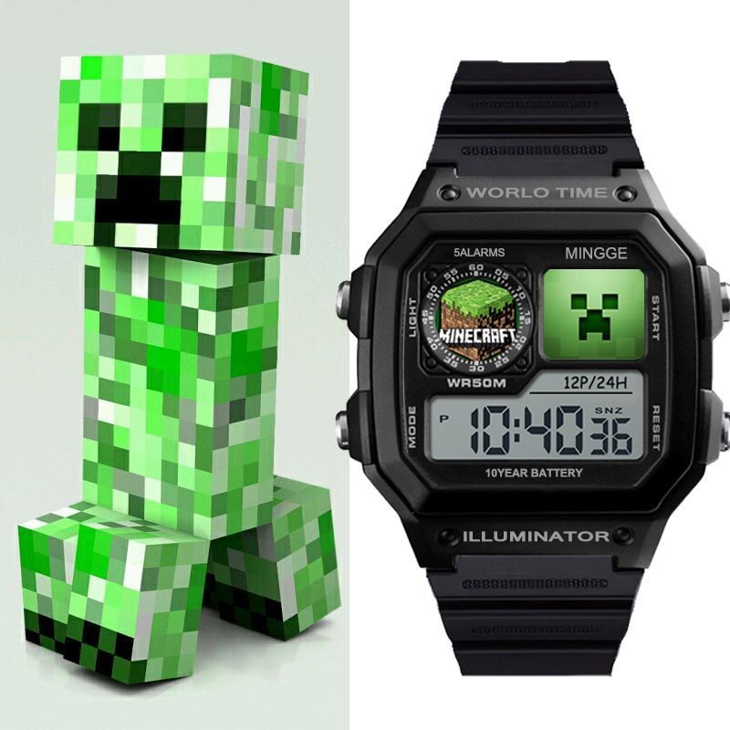 Minecraft MC Merchandise Student Sports Electronic Watch Waterproof ...