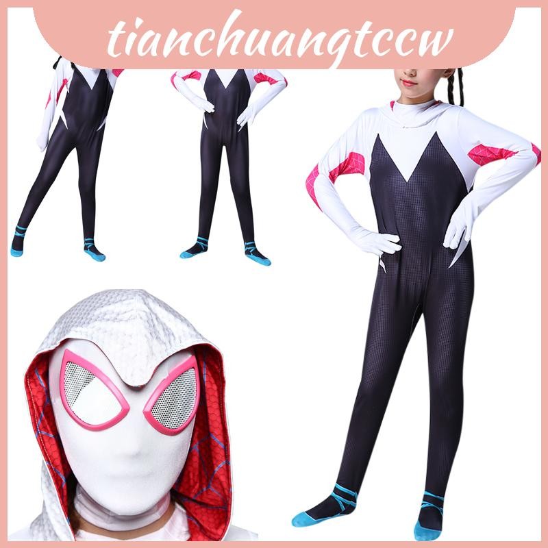 Spider-man Into Durable The Spider-verse Gwen Stacy Cosplay Outfit With ...