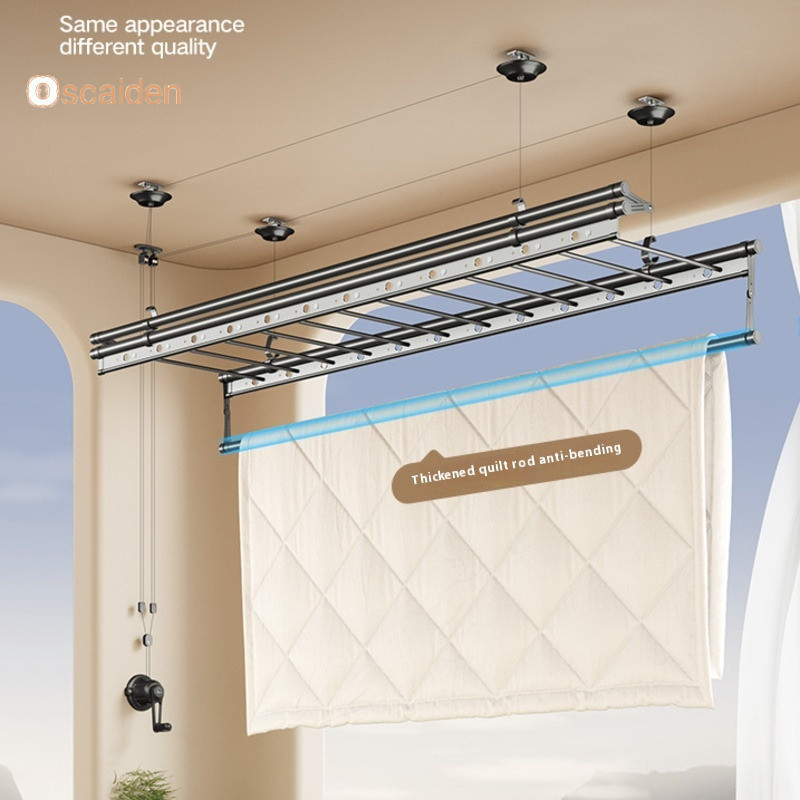 Clothes Drying Rack And Lowering Elevating Clothes Rack Balcony Hand ...