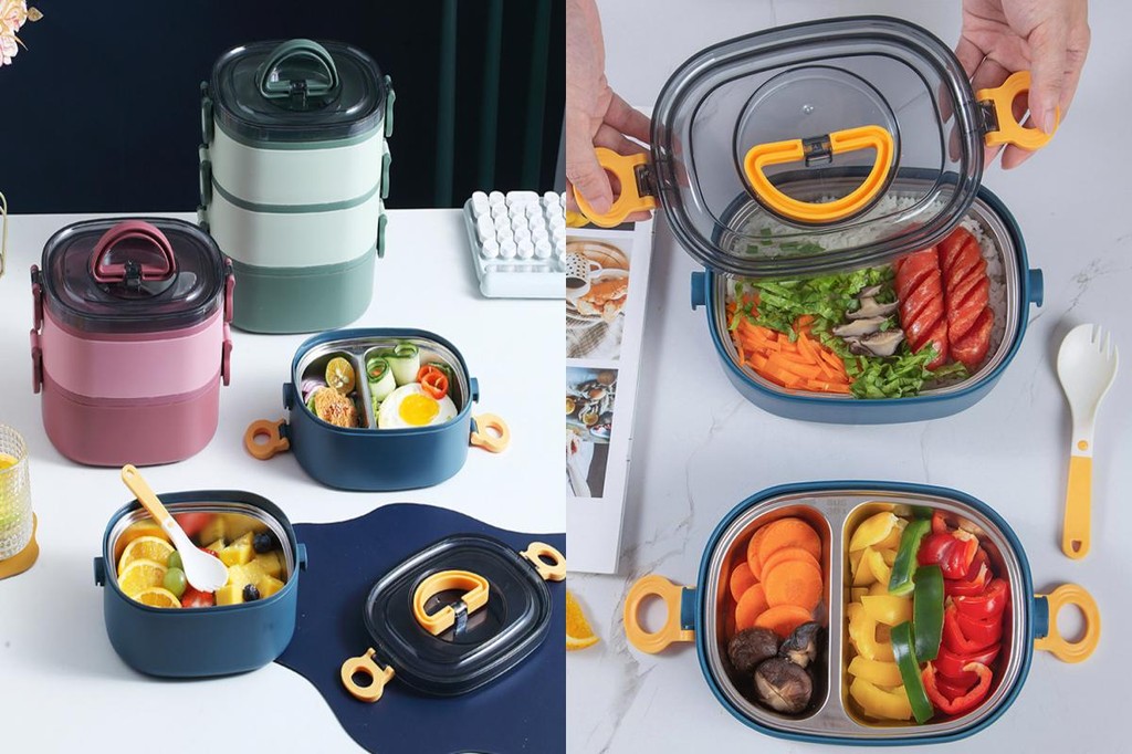 Three Layer Lunch Box Lunch Box for Adults Large Capacity 3-layer Lunch ...