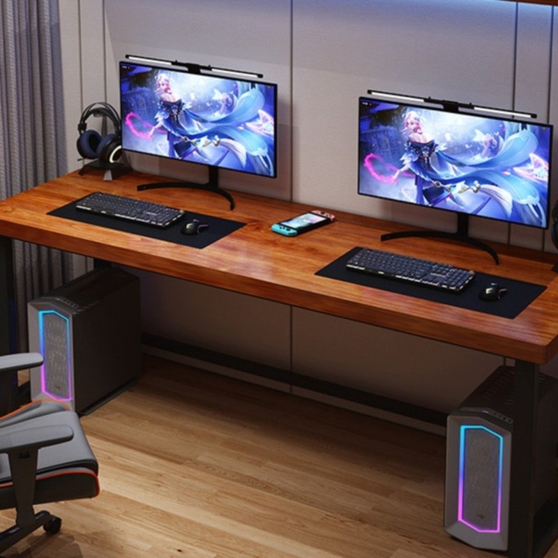 Solid Wood Computer Table Desktop Pine Wood Study Table Double Person ...