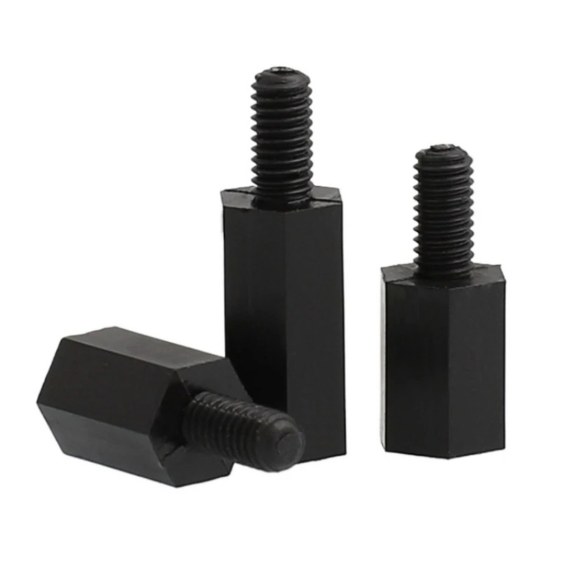 M2 M2.5 M3 M4 M5 M6 Black Nylon Single Headed Hexagonal Isolation ...