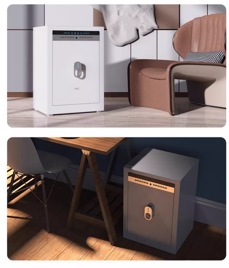 Office Safe Box Fingerprint Password Key Safety Box Fire Prevention ...