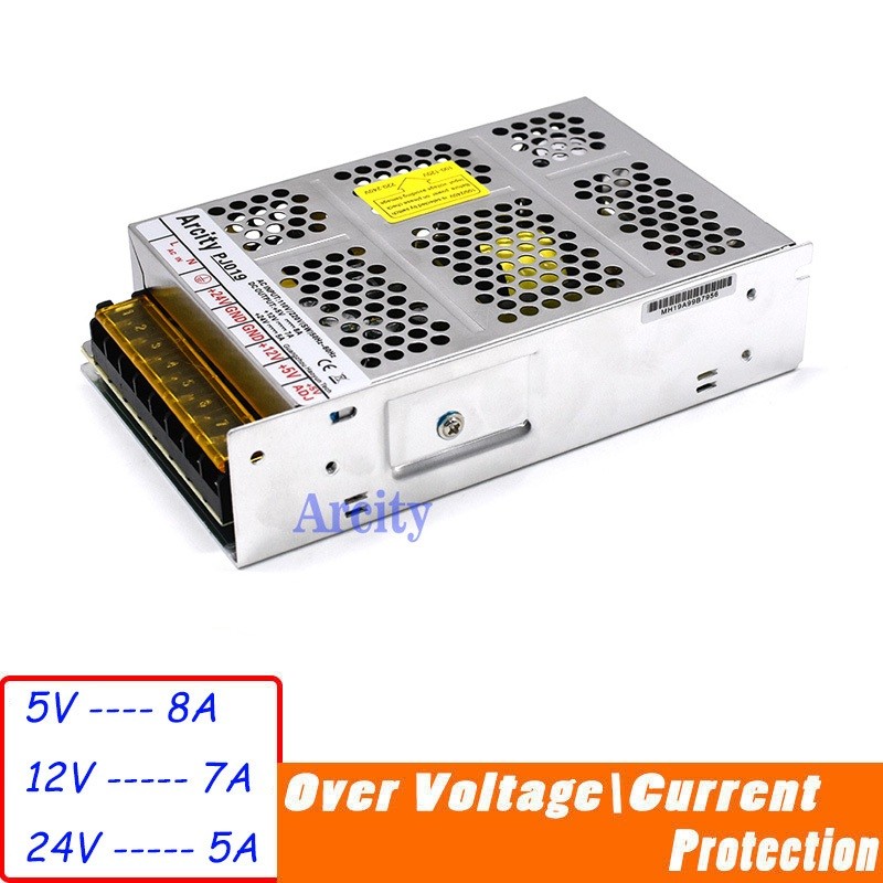 in stock +5V/8A +12V/7A +24V/5A Output Switching Power Supply PSU Adjustable Universal Adapter ...