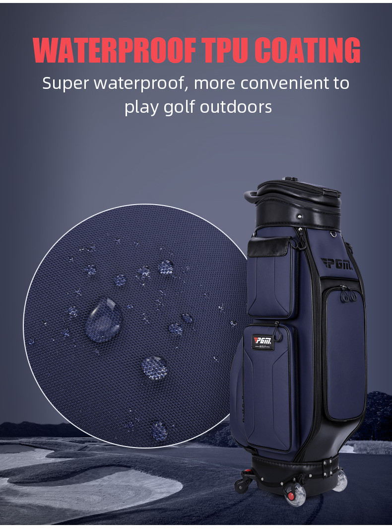 PGM 4 wheel waterproof telescopic golf travel bag with brake system and ...