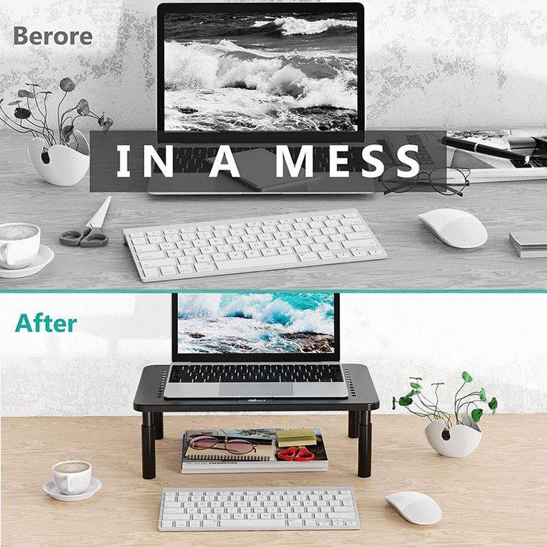 Computer Stand Adjustable Laptop Desktop Base Elevator Monitor riser ...