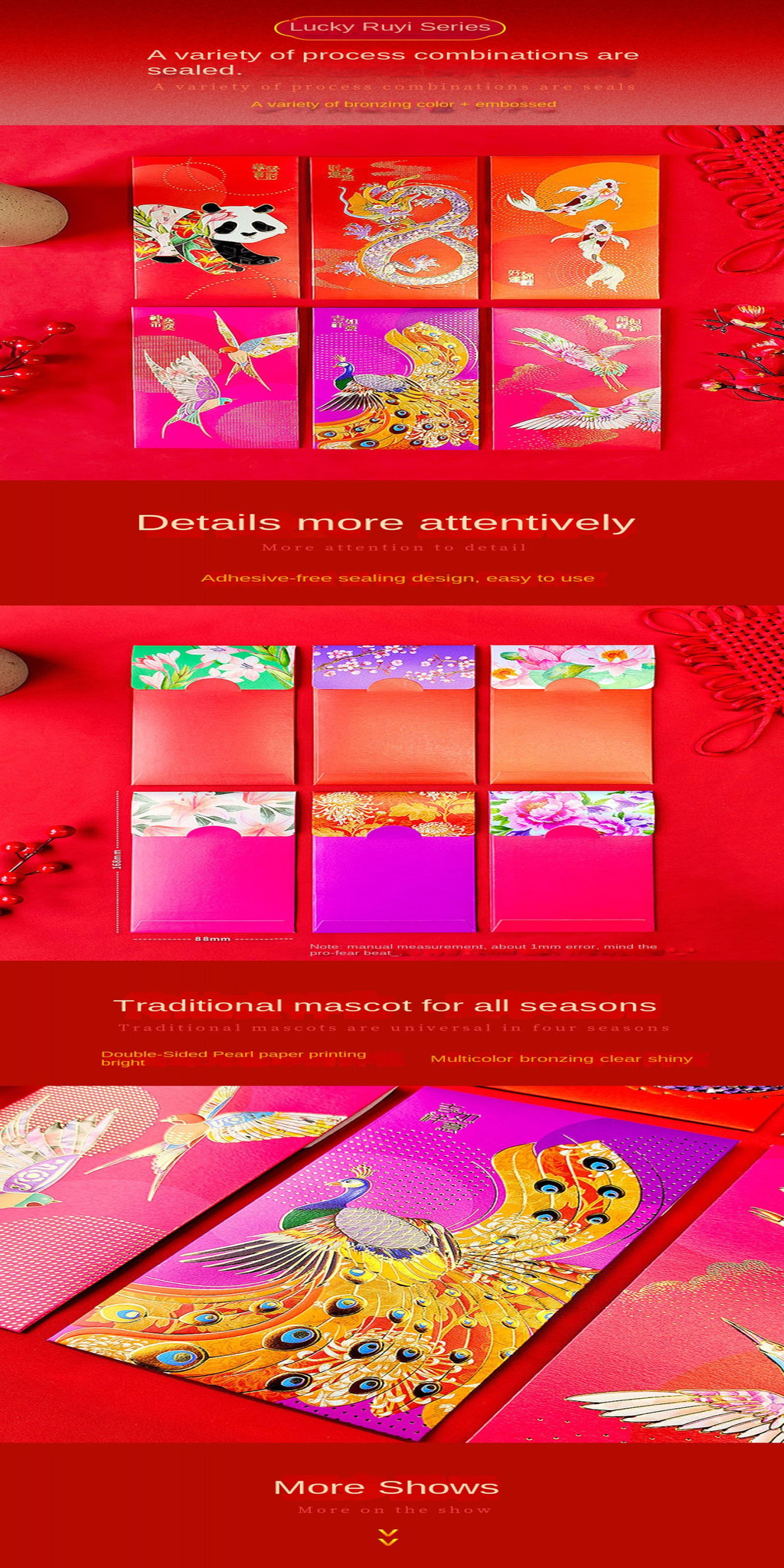 2025 New Red Envelope Creative Upscale Chinese Style Panda Cartoon ...