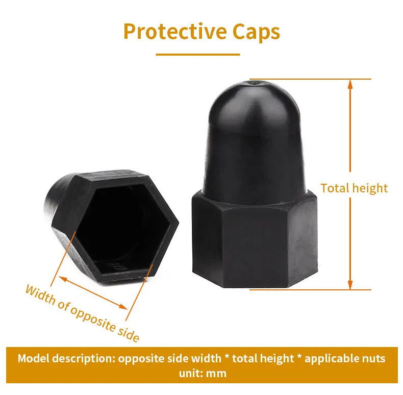 M8 M10 M12 M14 M16 M18 M20 M22 PE Plastic Hexagon Nut Caps for Exterior ...