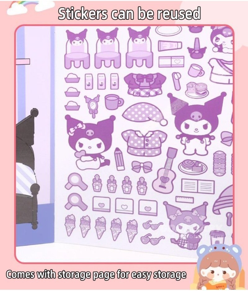 DIY Bubble Sticker Quiet Book Kuromi Sticker Set Sanrio Kids ...