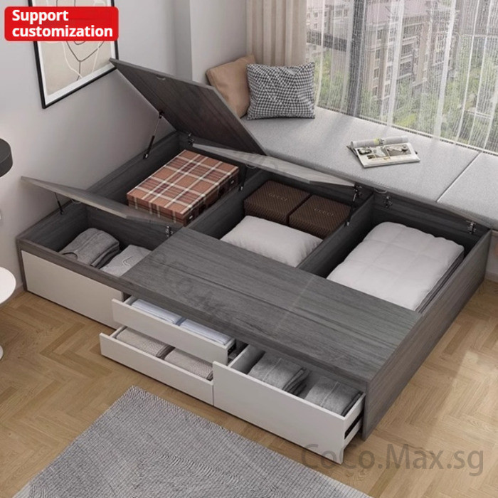 Tatami Bed Frame Solid Wood Modern Minimalist Double Without Headboard ...