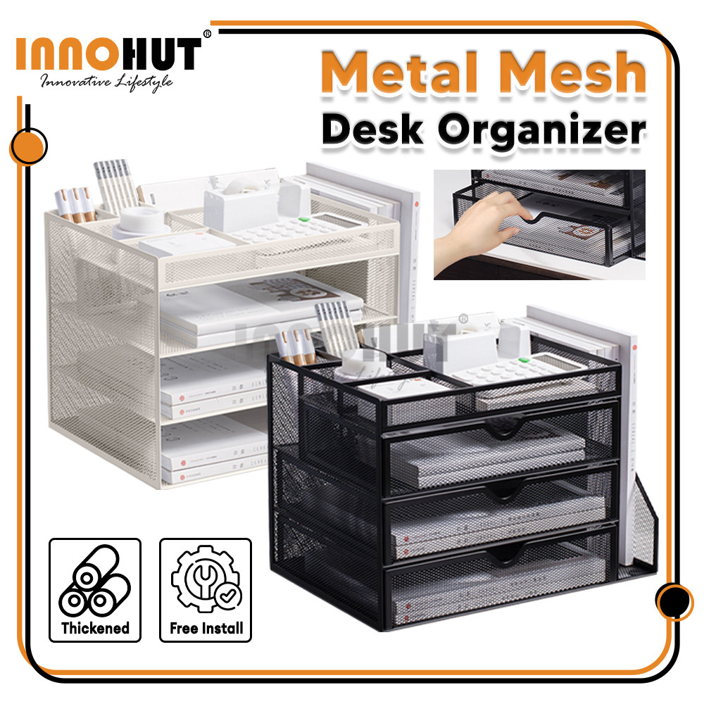 [4 Tier] Innohut Metal Desk Organizer Office Drawer Rack Paper Tray ...