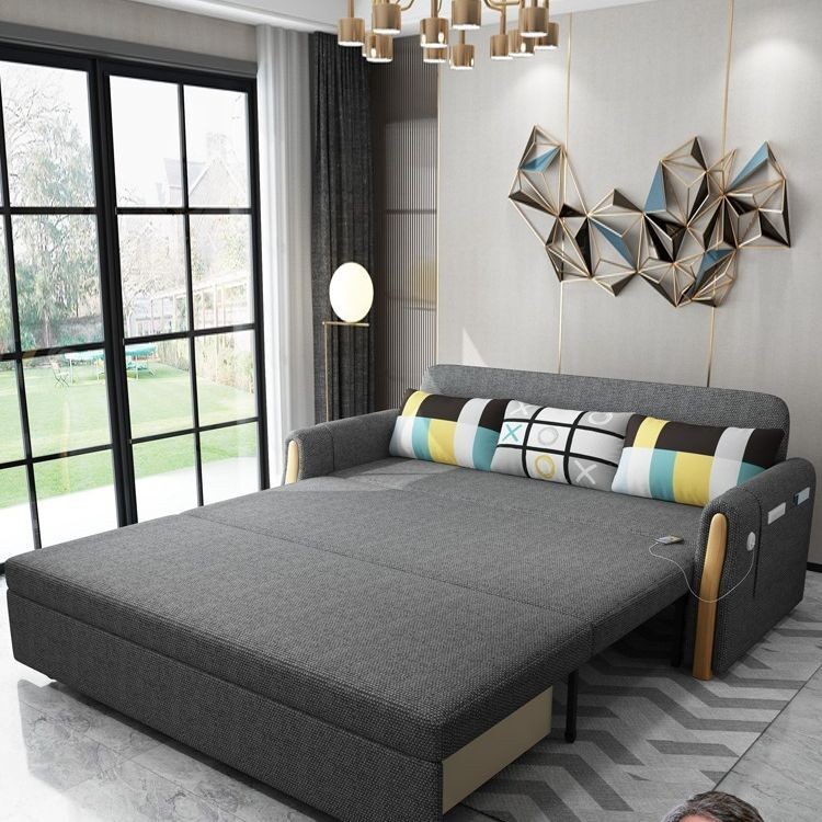 【Showroom】*Fabric sofa bed, multi-functional foldable sofa, small ...
