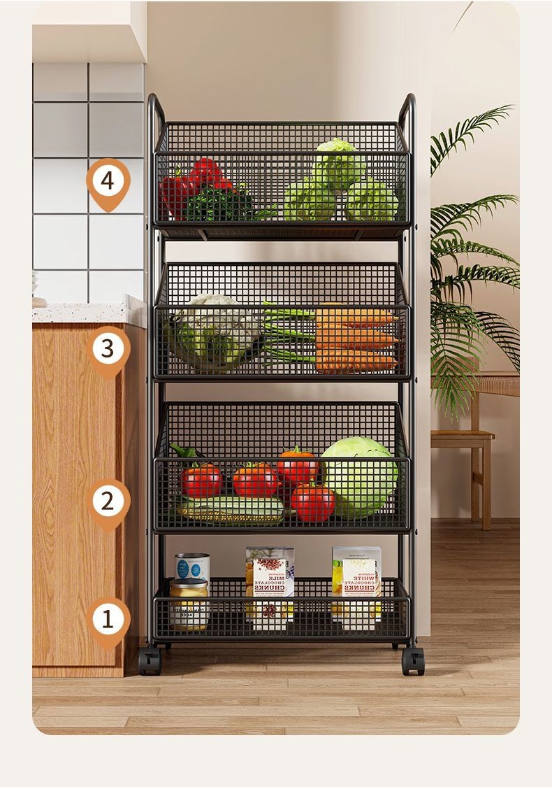 [in stock] Vegetable Rack Kitchen Fruits and Vegetables Storage Basket ...