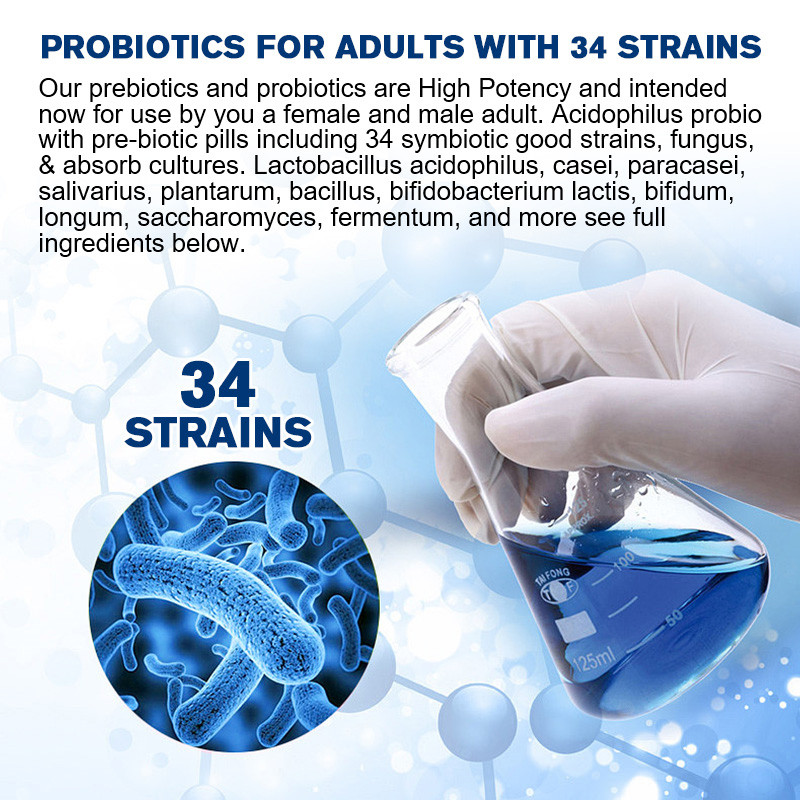 Probiotic Enzyme Capsules 100 Billion CFU-Contains prebiotics and ...