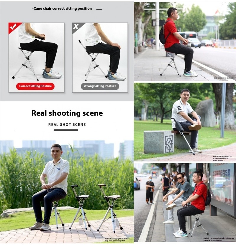 [Walking Stick to Seat] A walking stick for support Elderly Walking ...