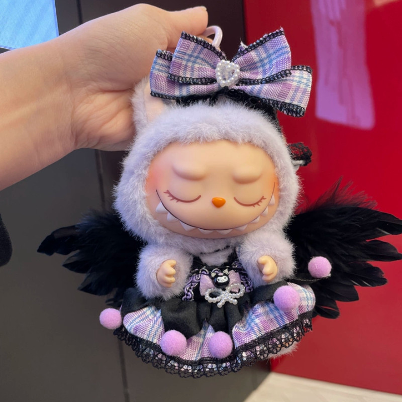 Have A Seat Labubu Kuromi Clothes Mini Angel Wings Costume for Labubu ...