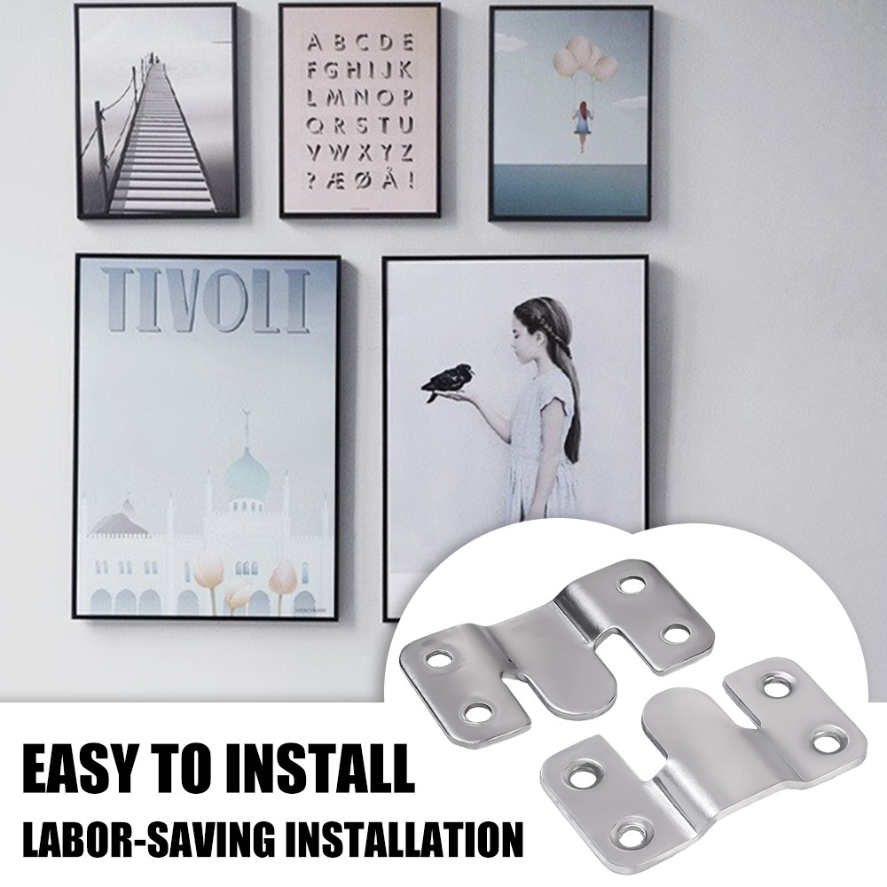 10 Pairs Stainless Steel Interlock Hanging Buckle - Picture Frame Hook ...