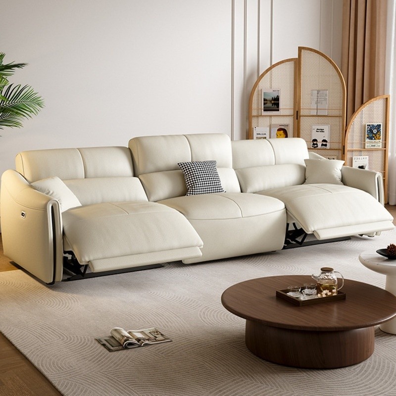 SOFA Cowhide First Layer Electric Function Sofa Modern And Simple Small ...