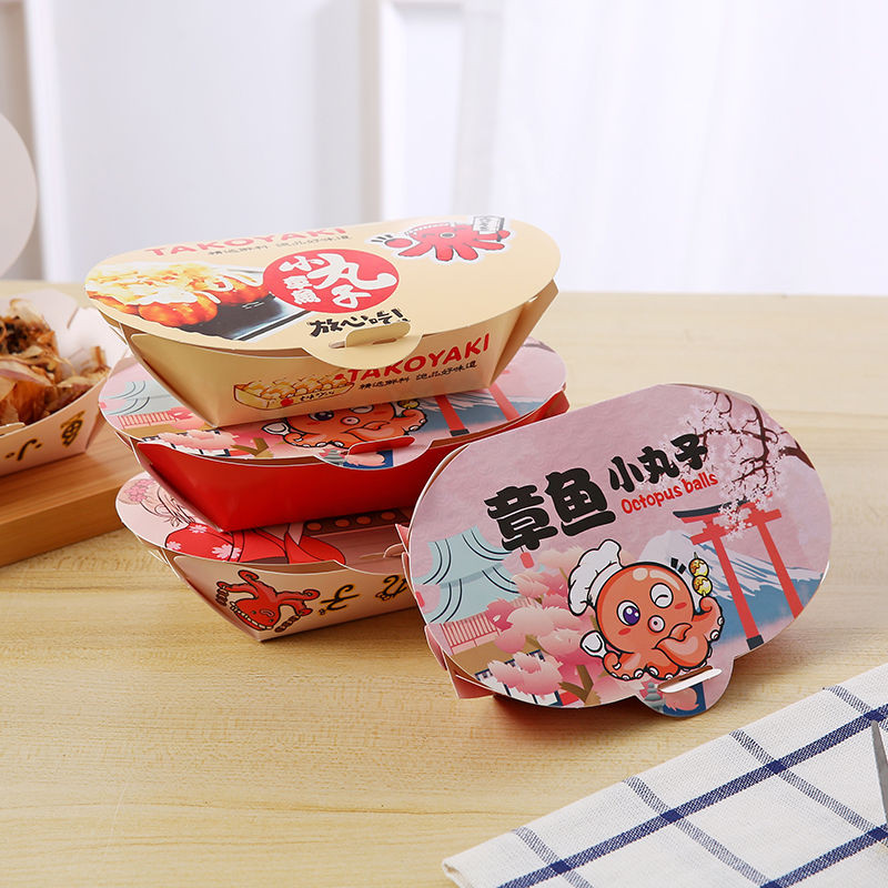Octopus Dumpling Box Takoyaki Packaging Box Octopus Dumpling Material ...