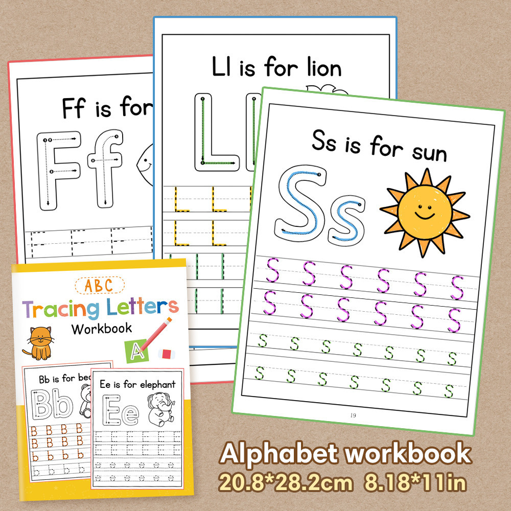 26 Letters Educational Workbook for Kids Preschool English Alphabet ...