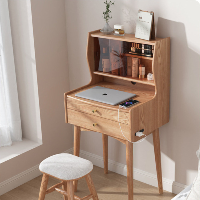 Solid Wood Dressing Table 50cm 60cm Bedroom Ultra Narrow Dressing Table ...