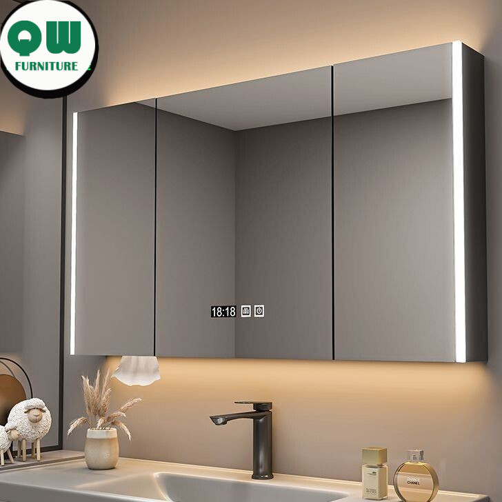 Smart Bathroom Mirror Cabinet Made of Massif Wood Smart Bathroom Mirror ...
