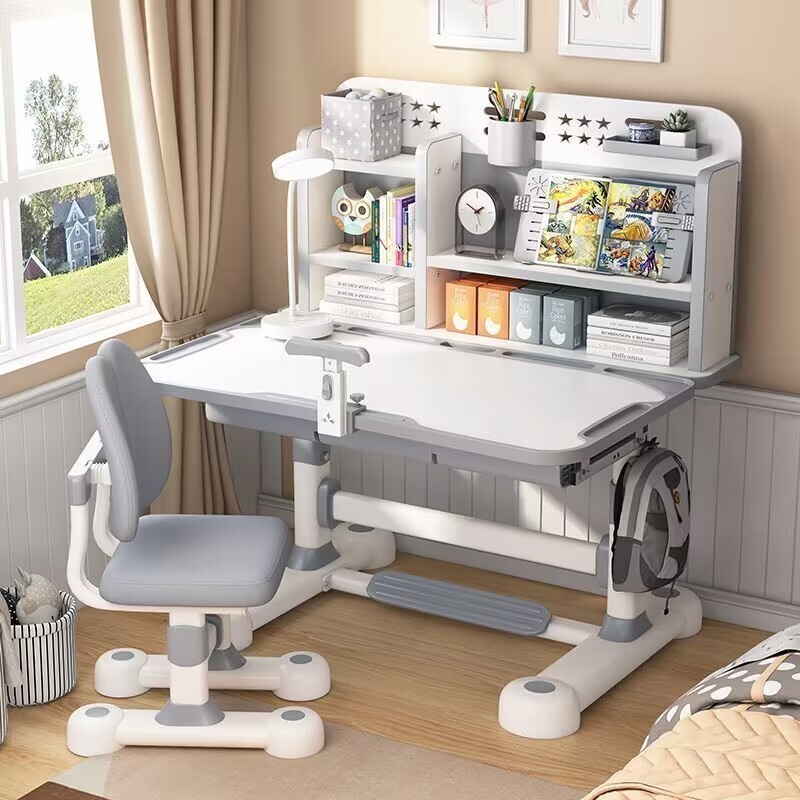 Study Table Ergonomic Kids Height Adjustable Table Student Study Desk ...