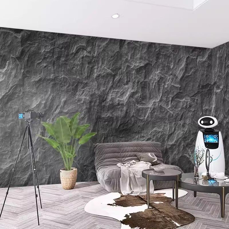 3D three-dimensional rock wallpaper anti-truth industrial wind stone ...