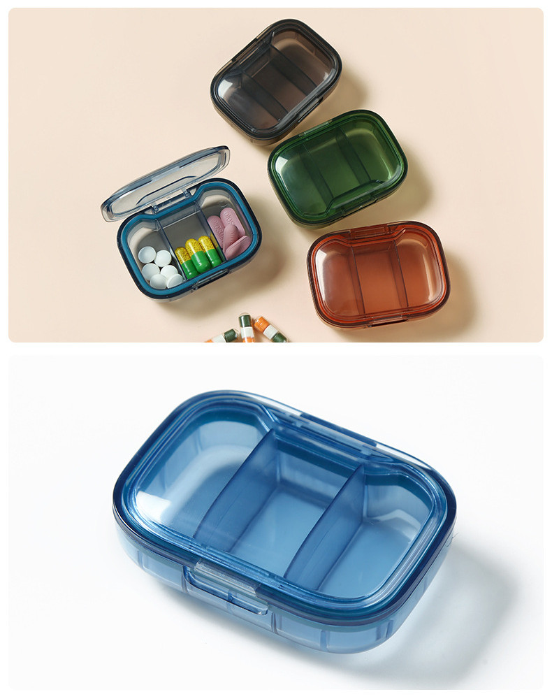Portable mini pill box, on-the-go morning, midday and evening ...