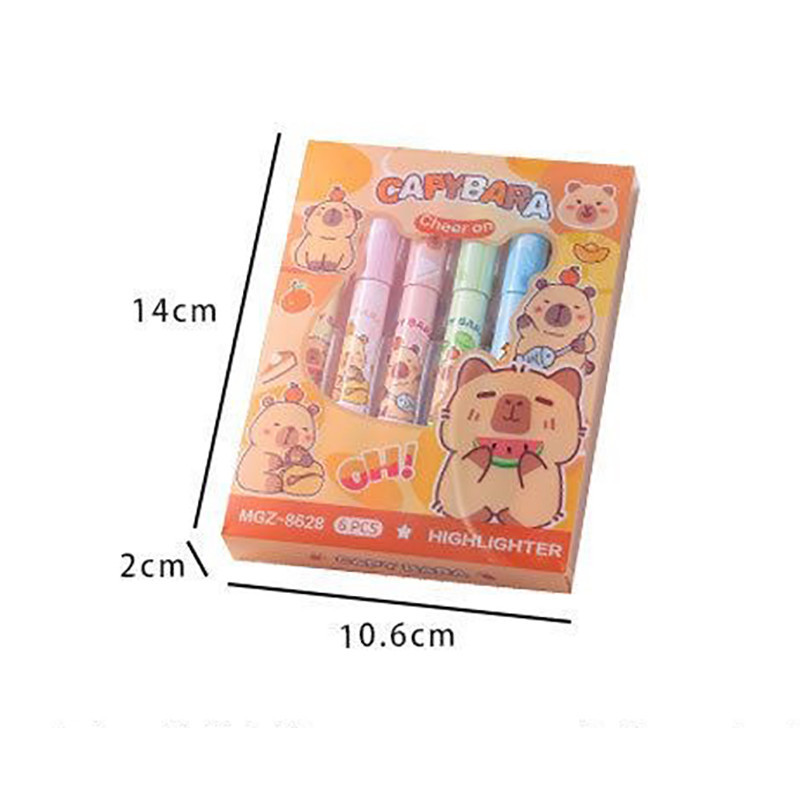 Ossayi 6Pcs KAPIBARA Highlighters Kawaii Capybara Aesthetic Pastel ...