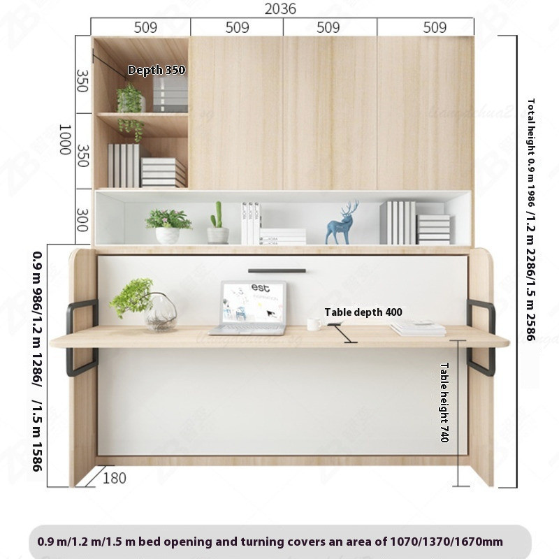 Invisible Bed Flip Side Mather Bed Bed Rotating Folding Bed Small Sized ...