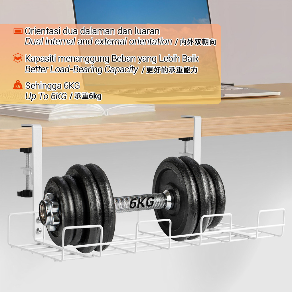 Under Desk Cable Management Table PC Cable Manager Rack Wire Organizer ...