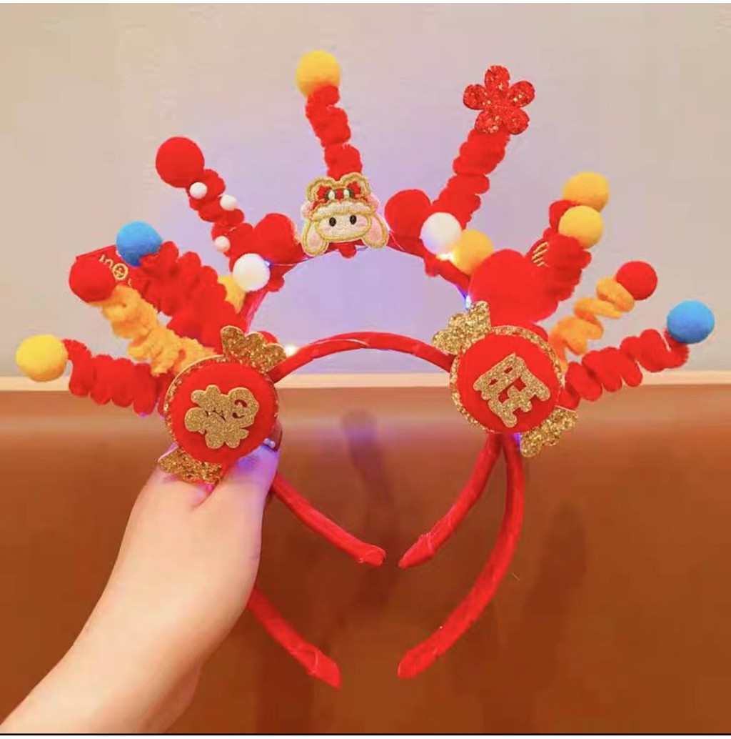 Chinese New Year Girl Red Headband hanfu accessories CNY Chinese Style ...