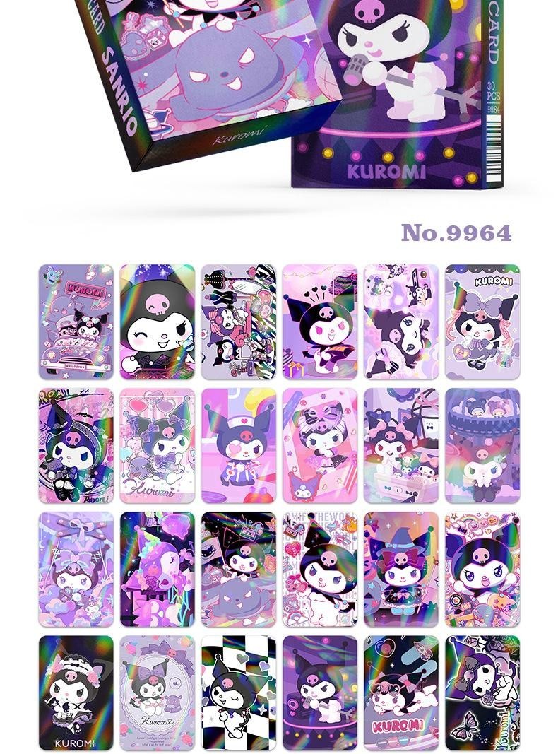 30pcs/box Kuromi Melody Cinnamoroll Laser Lomo Card Sanrio Cartoon ...